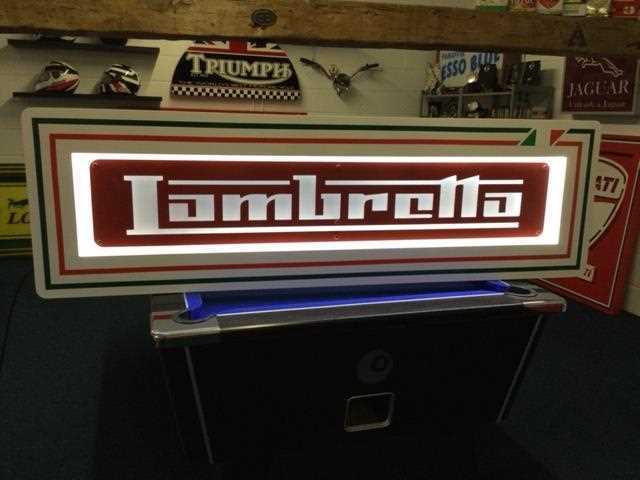 LARGE ILLUMINATED LAMBRETTA SIGN